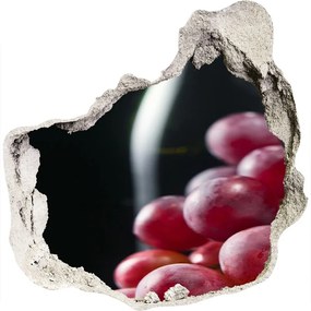 Wallmuralia Nálepka 3D díra Hrozny a víno 75x75 cm