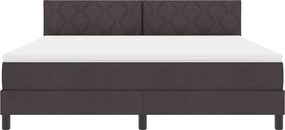 Postel s boxspringem s čelo Tmavě hnědá 180 x 200 cm textil 3338786
