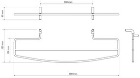 Sapho Sapho, Sušák ručníků na topná tělesa 214x600mm, bílý, 1306-09B