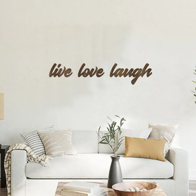 dřevo života Dřevěný nápis na zeď LIVE LOVE LAUGH Barevný vzor: Šedá, Velikost textu: 50x10