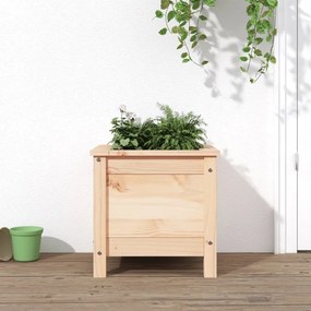 vidaXL Zahradní truhlík bílý 40 x 40 x 39 cm masivní borové dřevo [825249] Barva: Přírodní borovice