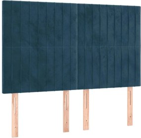 Box spring postel s matrací tmavě modrá 140x190 cm samet 3132799
