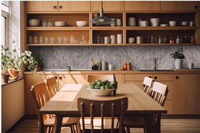 DIMEX | Fototapeta do kuchyně Rustikální tmavý štuk KI-420-267 | 420 x 60 cm | šedá, hnědá