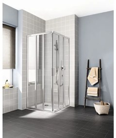 Kermi Cada XS Rohové sprchové dveře 120 cm, 3-dílné, pravé, stříbrná CKE3R12020VPK