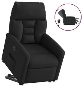 Elektrické zvedací polohovací křeslo černé textil 3303054