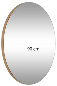 Kulaté nástěnné zrcadlo Gold 90 cm zlaté