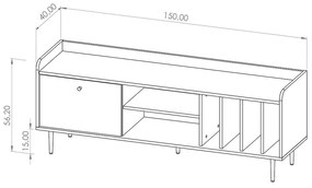 VASINA | TV stolek | VS-08 | RTV150 | 150 cm | dub brandy castello