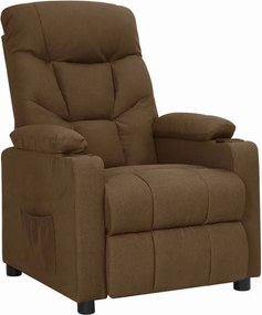 Polohovací křeslo hnědé textil 339086