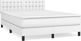 Box spring postel s matrací bílá 140 x 190 cm umělá kůže 3141120