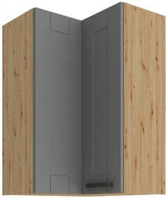 Kuchyňská skříňka LUNA 60x60 GN-90 2F (90°) korpus: dub artisan, barva dvířek: šedá DUST