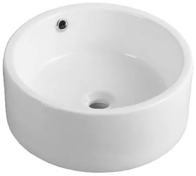 Aqualine Keramika - Umyvadlo na desku, průměr 420 mm, bez otvoru pro baterii, bílá 49414