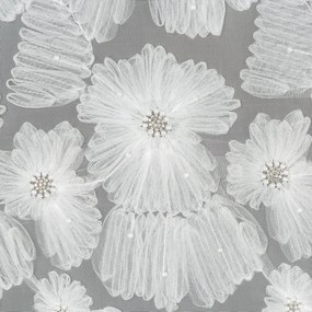 ZÁCLONA NA KROUŽCÍCH EVA MINGE JASMIN2 140X250 CM BÍLÁ