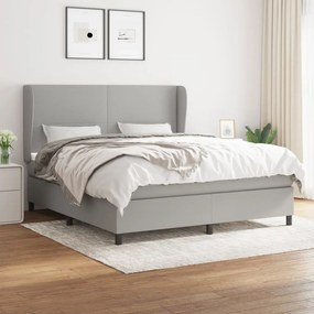 Box spring postel s matrací světle šedá 180 x 200 cm textil 3127821