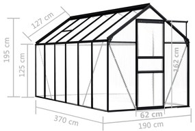 Skleník antracitový hliníkový 7,03 m² - Default Title