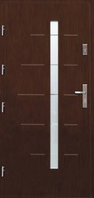 Vchodové dveře Linie, 90 L, 1018 × 2080 mm, dubové dřevo, levé, ořech tmavý, prosklené
