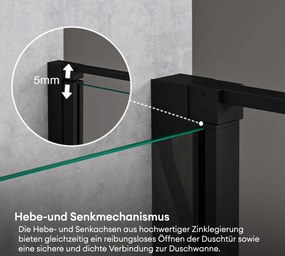 design černé sprchové dveře TERAMO 36 - 70-100cm