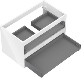 Mexen Box-A, závěsná skříňka 80 cm, 2 zásuvky, bílá lesklá, 91AX0-0800-470-2-00