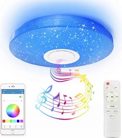 Stropní Svítidlo Rgb S Bluetooth Led Reproduktorem 60 W S Dálkovým Ovládáním, Aplikace App