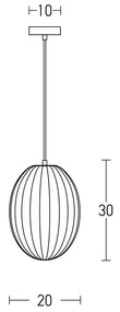 Zambelis 1981 závěsné svítidlo kouřově šedé, 1xE14, 30cm