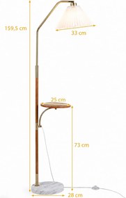 Costway Stojací lampa 160 cm s policí skládaného papírového stínidla