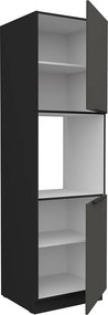 ARIA pe | vysoká skříňka 60 DP-210 2F na vestavnou troubu | 60 cm | ANTI FINGERPRINT povrch | černá/šedá grafit