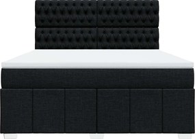 Box spring postel s matrací černá 180x200 cm textil 3294056