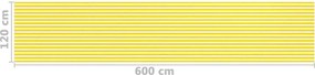 Balkonová zástěna žluto-bílá 120 x 600 cm HDPE 310883