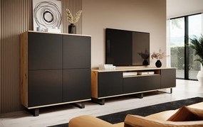 Moderní obývací sestava Logan 4 - dub artisan / černá