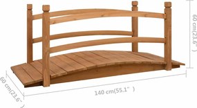 Zahradní můstek 140 x 60 x 60 cm masivní jedle 313890