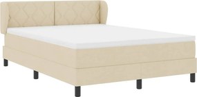 Postel s boxspringem s čelo Krémová 160 x 200 cm textil 3340099