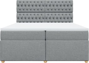 Box spring postel s matrací světle šedá 200 x 200 cm textil 3293694