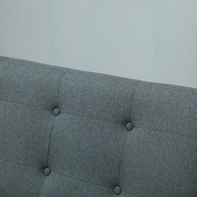 HOMCOM Dvoumístná pohovka Loveseat 2-místná s čalouněním kompaktní design v kombinaci lnu a kaučukovníku šedá 115x66,5x73cm do obývacího pokoje | Aos…