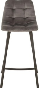 Šedá sametová barová židle Barstool Morgan Grey - 47*43*95cm