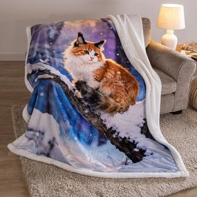 Beránková deka SNOW CAT 140 x 200 cm