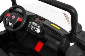 Ramiz Terénní bugina Strong pro děti bílá + pohon 4x4 + dálkové ovládání + nosič zavazadel + rádio MP3 + LED