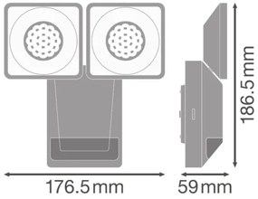 Ledvance - LED Venkovní nástěnné svítidlo se senzorem SPOT 2xLED/8W/230V IP55
