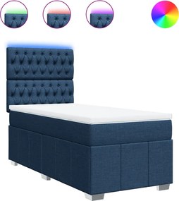 Box spring postel s matrací modrá 90x200 cm textil 3293864