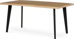 Stůl jídelní, MDF deska, kov, dekor divoký dub, černý lak (160 x 90) cm