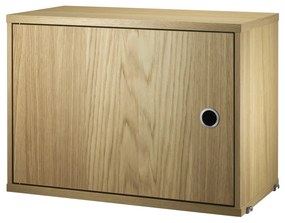 STRING Skříňka Cabinet with Swing Door, Oak