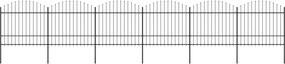 vidaXL Zahradní plot s hroty ocel (1,5–1,75) x 10,2 m černý [277744]