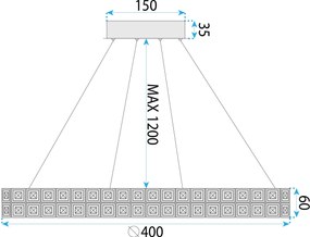 Toolight Toolight, LED stropní křišťálové svítidlo 40cm, 24W, 4000K, MS004-CP, chromová, OSW-09614