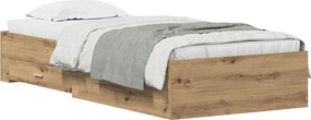 Rám postele Artisanový dub 100 x 200 cm Kompozitní dřevo 3333982