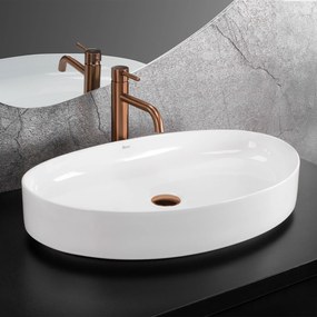 Rea Sabina 65, umyvadlo na desku 655x405x120 mm, bílá lesklá, REA-U6363