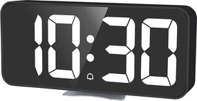 SOLIGHT Digitální hodiny s Bluetooth synchronizací, LED displej, teploměr, budík, černé