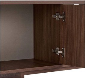 TV stolek v dekoru ořechu v tmavě přírodní barvě 180x52x34 cm Mirel – Nordure