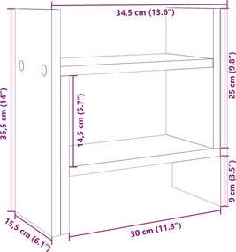 vidaXL Stolní organizér 34,5x15,5x35,5 cm kompozitní dřevo [848057] Barva: Bílá
