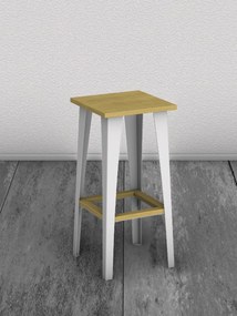 Barová židle bílá A31, masiv dub přírodní ZVOLTE VÝŠKU ŽIDLE:: 75 cm