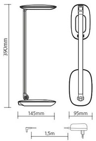 LED Stmívatelná stolní lampa s USB MOANA LED/6W/230V růžová