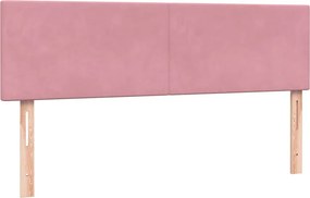 Box spring postel s matrací a LED růžová 160x210 cm samet 3316700