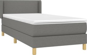 Box spring postel s matrací tmavě šedá 90x190 cm textil 3130154